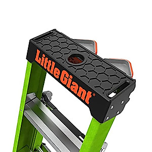 Little Giant Ladders, King Kombo 2.0 XT, Industrial, M6, 6 Ft. A Frame, 10 Ft. Extension, Fiberglass, Type 1AA, 375 lbs Weight Rating, (13936-071), Hi-viz Green