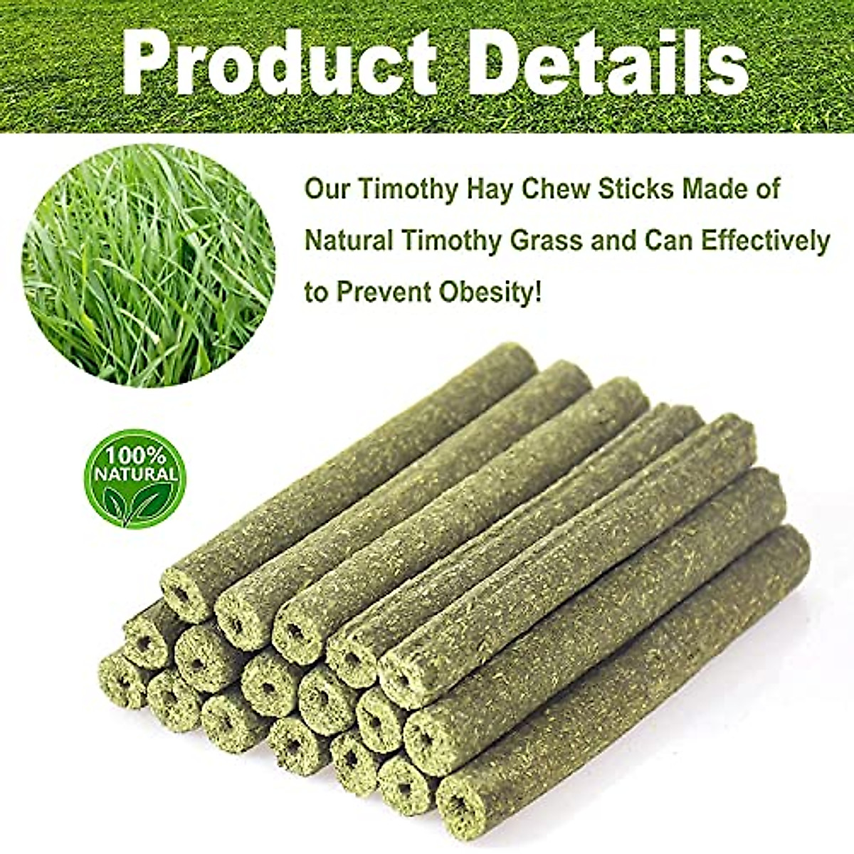 Chngeary 150g Small Animals Chew Toys Molar Sticks, Apple Sticks Timothy Hay Sticks Sweet Bamboo 3Types Combined for Rabbit Chinchilla Guinea Pigs Squirrel Hamster