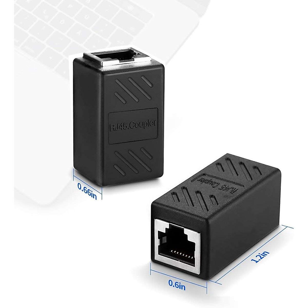 DGTJEVU RJ45 Coupler Ethernet Cable Extender 6 Pack in Line Network Cable Coupler Cat7 Cat6 Cat5 Cat5e Ethernet Coupler Adapter Female to Female, Black