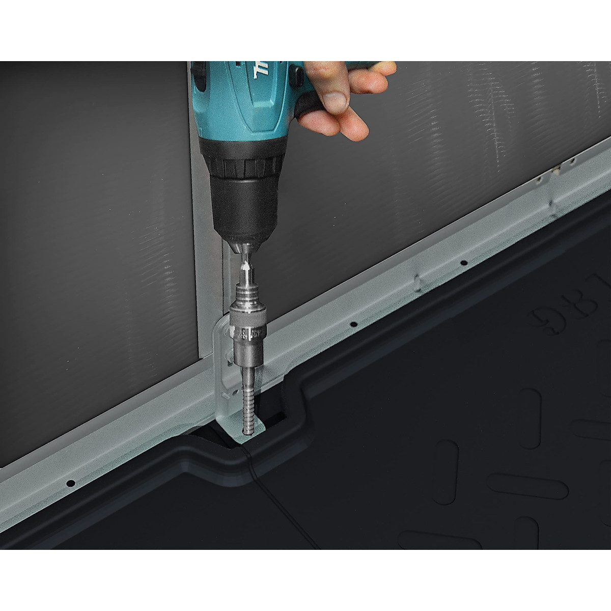 Palram - Canopia Rubicon Storage Shed, 8'x10' DIY Backyard Shed, Gray Polycarbonate Panels and Aluminum Frame, Sheds & Outdoor Storage for Lawn Mower, Bike, Garden Tools, Outdoor Storage Box Shed