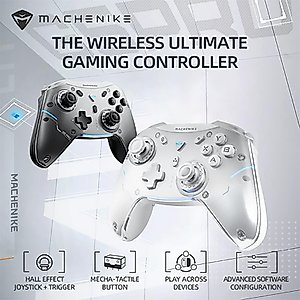 Machenike G5 Pro Tri-mode Switch Controller, USB/Bluetooth 5.0/2.4G, with Programmable Button, Joystick, Hall Trigger, Kailh Micro Switches, Switch Remote Gamepad for PC, NS, iOS, Android, TV box