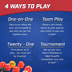 Zobmondo!! GoHoops Basketball Dice Game | for Basketball Fans, Families and Kids | Play at Home or for Travel