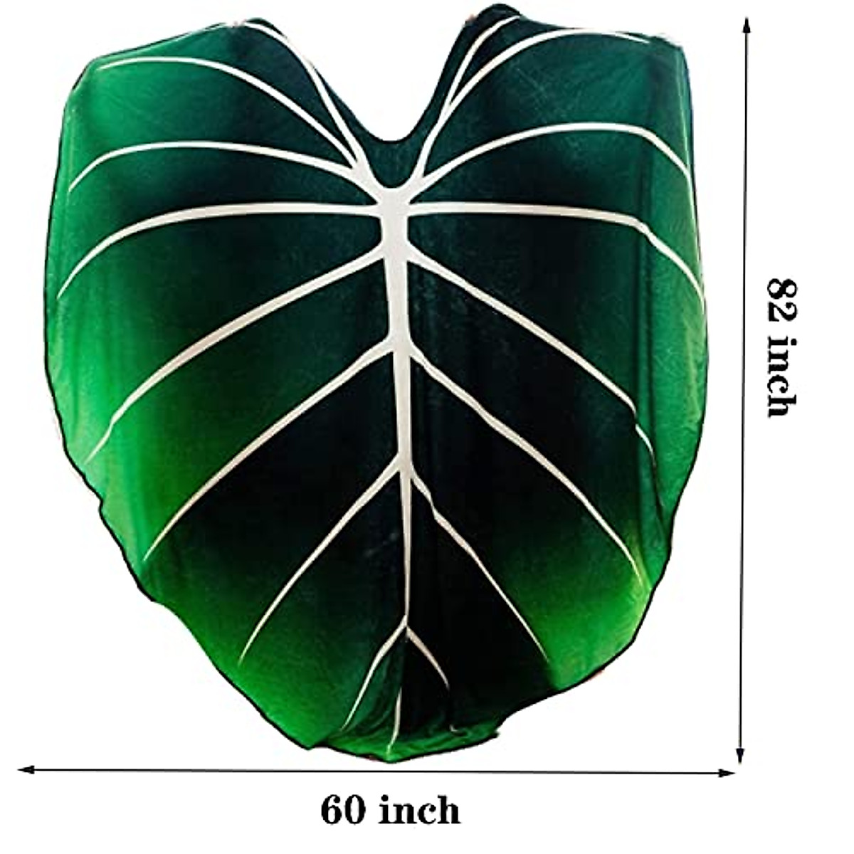 Leaf Blanket, Big Green Leaf Blanket Shape,Soft Plush Flannel Throw Decorative Leaves Design for Plant Lovers Bed Couch and Sofa（60x78INCH