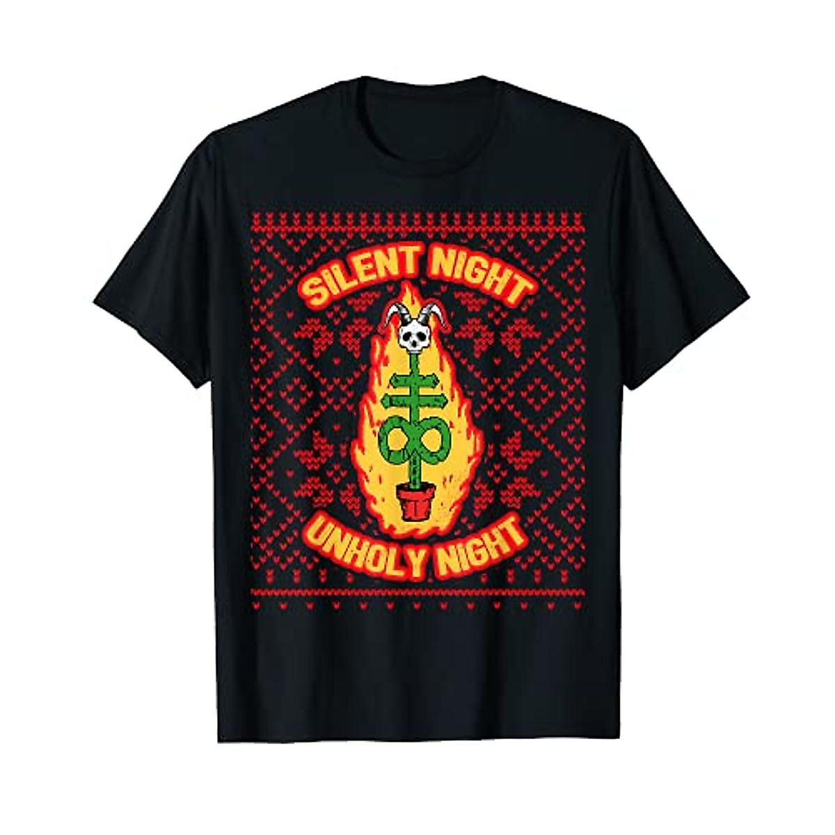 Unholy Night Gift 666 Ugly Christmas Sweater X-mas Satanic T-Shirt