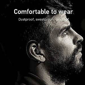 LISN Ear-Hook Bluetooth Headphones, True Wireless Open Ear Bluetooth Headsets with Mic, Ultra-Light Painless Bluetooth Earpieces 8-10 Hrs Playtime for Cell Phone (TWS-Black)