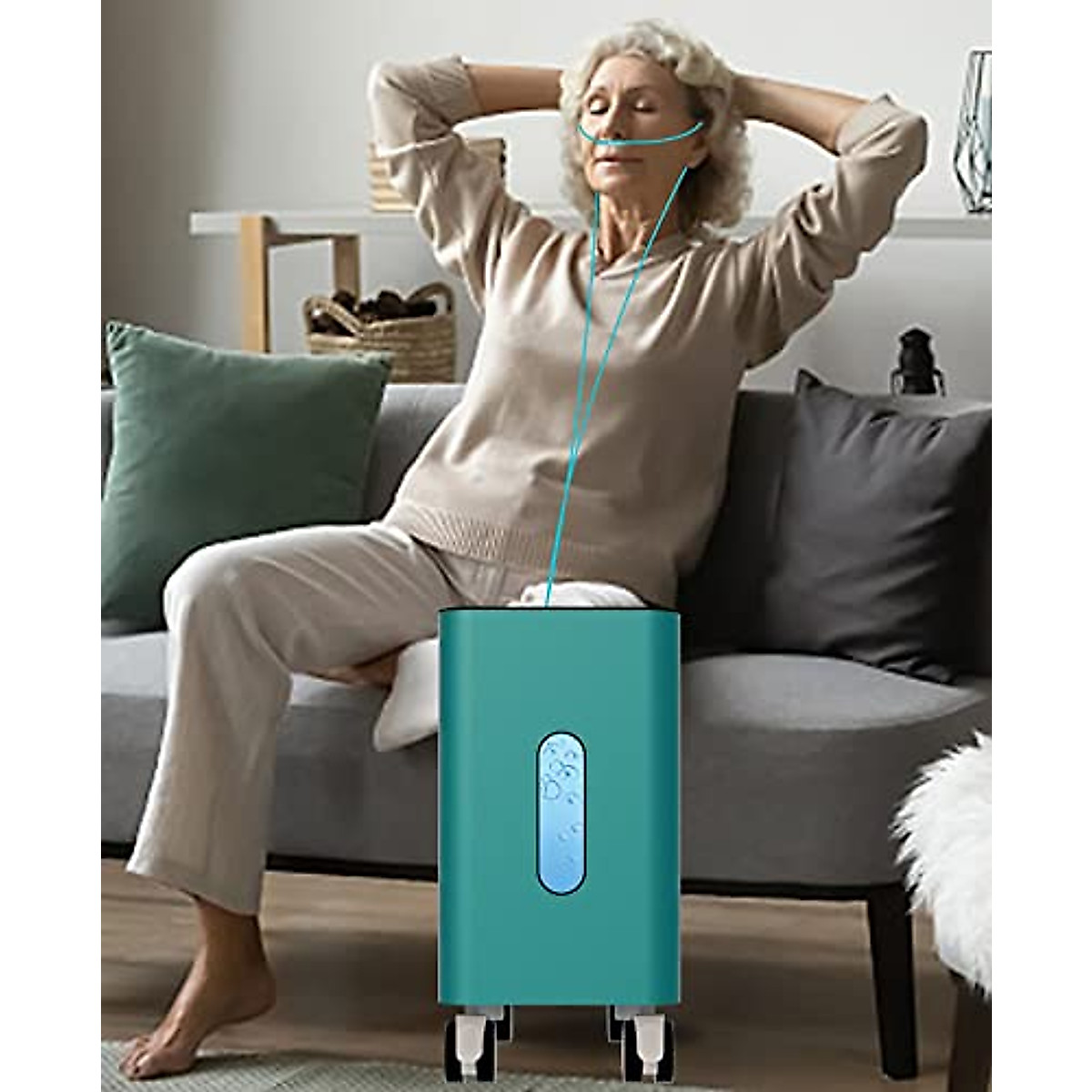 FXNFXLA Hydrogen Generator 900ml/min, 99.99 Percent High Purit Portable H2 Inhalation Machine, 5 Intelligent Detection Systems, Continuous H2 Supply, for Home Office