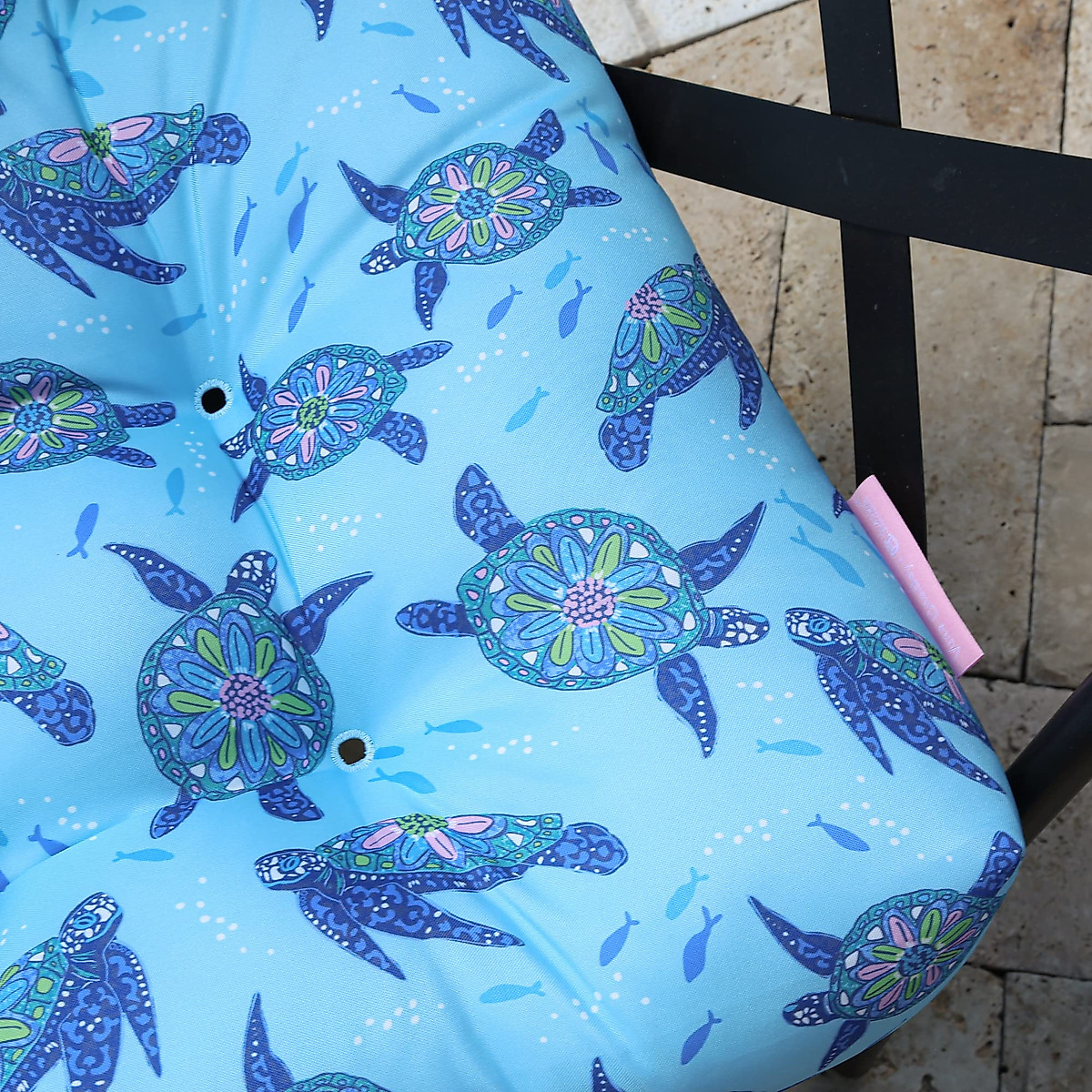 Classic Accessories for Vera Bradley Outdoor Chair Cushion, 21 x 19 x 22.5 x 5 Inch, Just Turtles, Outdoor Chair Cushions, Patio Chair Cushions, Patio Cushions