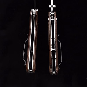 6.87 inch Hunt North Fork Manual Folding pocket Knife for men, 2.97" 8Cr13mov premium stainless steel Stonewash Drop Point Blade, Stabilized Wood Handles AXIS Lock with Reversible Clip