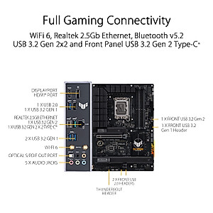 ASUS TUF GAMING B760-PLUS WIFI D4 Intel(13th and 12th Gen) LGA 1700 ATX motherboard,PCIe 5.0,3xPCIe 4.0 M.2 slots,DDR4,2.5Gb LAN,USB 3.2 Gen 2x2 Type-C,front USB 3.2 Gen 2 Type-C®, Thunderbolt(USB4®)