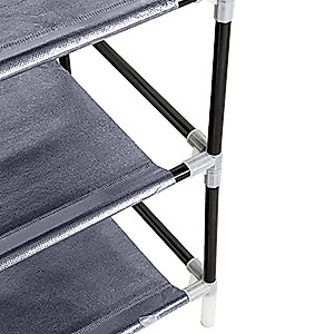 NEEMI 10 Tiers Shoe Rack Shoe Storage Cabinet with Dustproof Cover Free-Standing Metal Closet Shoe Storage Shelf Organizer, Hold 40-50 Pairs of Shoes, Gray