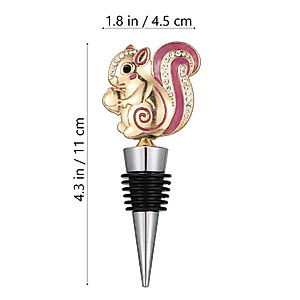 DOITOOL Alloy Wine Bottle Stopper Animal Squirrel Shaped Wine Pourer Reusable Beverage Plug Cap Champagne Saver for Easter Wedding Bar Party