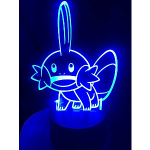 Custom Engraved Acrylic Mudkip LED Sign with light up base
