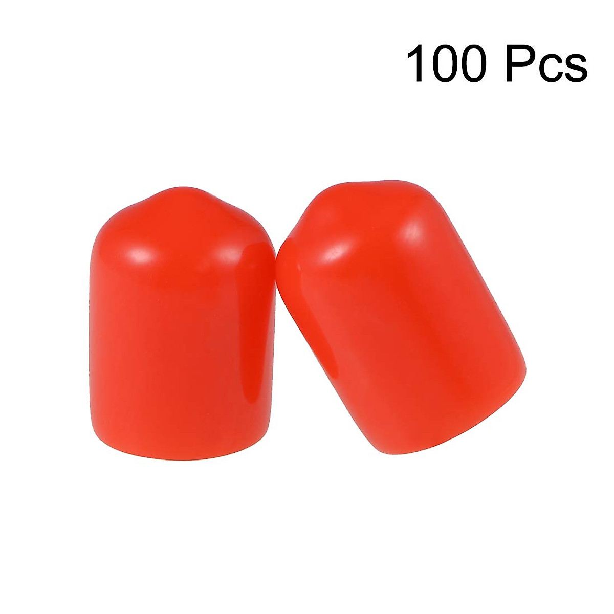 uxcell 100pcs Rubber End Caps 9.5mm(3/8") ID Vinyl Round Tube Bolt Cap Cover Thread Protectors Red