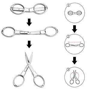 maxin Scissors,4 Pcs Folding Scissors, Stainless Steel Telescopic Cutter Scissors Folding Safety Scissors Trip Scissors for Home,Office,School, Camping