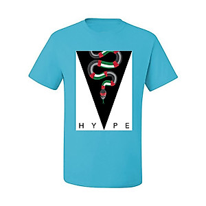 Hype Colorful White Box Snake Streetwear Men's Graphic T-Shirt, Light Turquoise, Large
