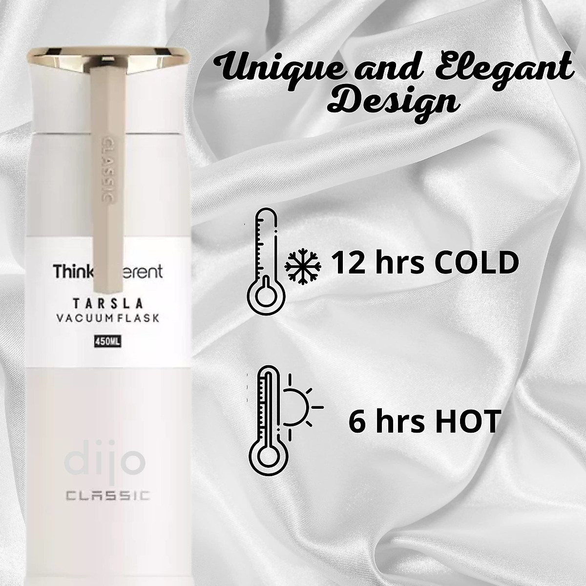 DIJO Classic Water Bottle (Pearl White)