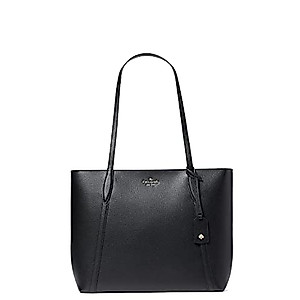 KATE SPADE CARA LARGE TOTE SHOULDER BAG LAPTOP CARRYALL BLACK LEATHER GOLD
