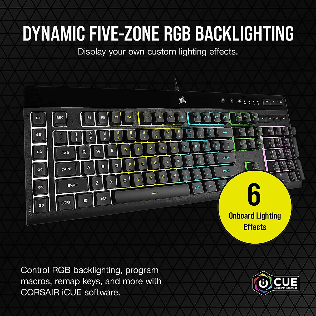 Corsair K55 RGB PRO Wired Gaming Keyboard (Renewed)