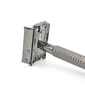 LEYMIGA Butterfly Double Edge Razor with 10 Premium Blades, Metal Classic Manual Single Blade Safety Razor for Men Women, Wet Shaving Shaver Fits Double Edge Blade, Safe Quick to Change Blade