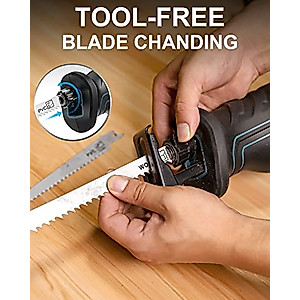 WESCO 20V Cordless Reciprocating Saw, 4.0Ah Li-ion Battery, 0-3000SPM Variable Speed, 3/4" Stroke Length, Recip Saw for Wood Metal PVC Cutting