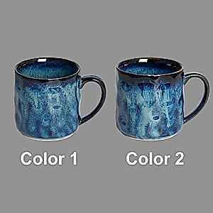 KYBSCZ Ceramic Coffee Mugs - 10 Ounces Ceramic Mugs - Tea Cups with Handle - Funny Cappuccino Cups - Dishwasher Safe, Set of 4