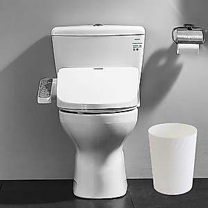 UUJOLY Plastic Small Trash Can Wastebasket, Garbage Container Basket for Bathrooms, Laundry Room, Kitchens, Offices, Kids Rooms, Dorms, (White, 1.8 Gallon/2 Pack)