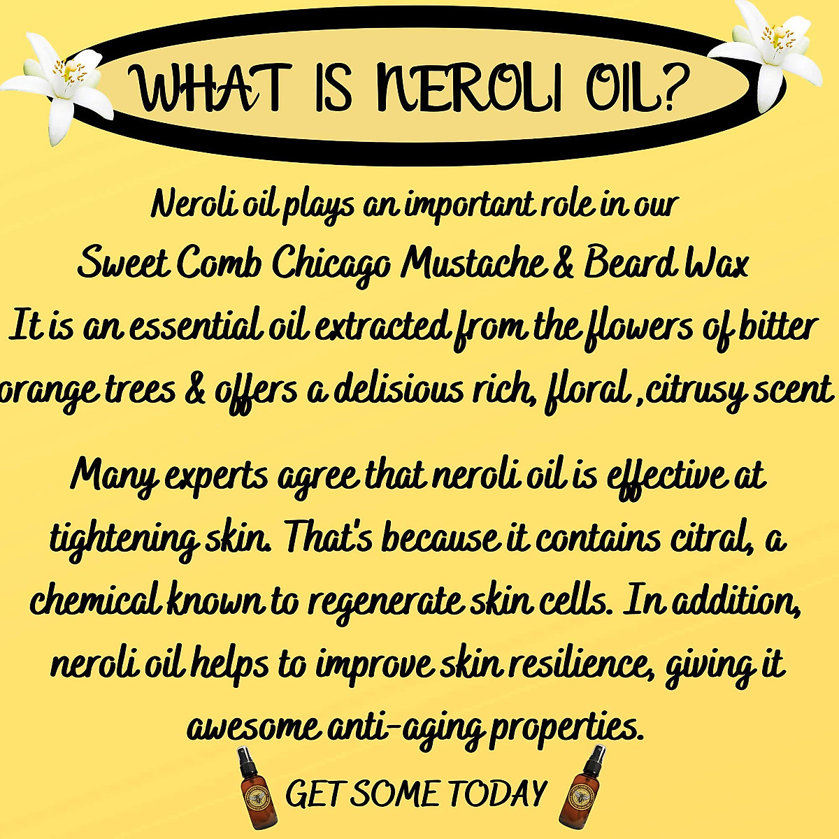 Sweet Comb Chicago Mustache & Beard Styling Wax, Medium Hold for Styling Men's Facial Hair, Great for Handlebar, Zappa, Beards to a Full, Square or even Short Box Style! Now with Tea Tree Oil!