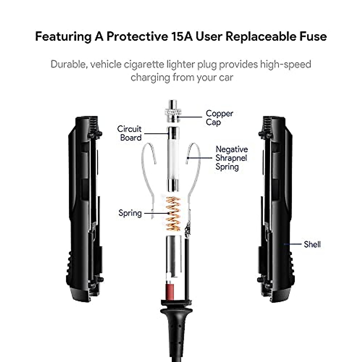 KFD Car Charger Cigarette Lighter DC Adapter for Jackery Portable Explorer 160/240/300/500/1000 Goal Zero Yeti/Anker/BLUETTI EB3A/EB70/EB70S/PAXCESS Rugged330/BALDR Power Station Power Supply Cord