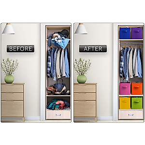 Sorbus 13 Inch Storage Bins - Sturdy Collapsible Fabric Storage Cubes with Handle - 12 Foldable Baskets for Organizing Clothes, Toys, Books - Storage Baskets for Shelves, Closets