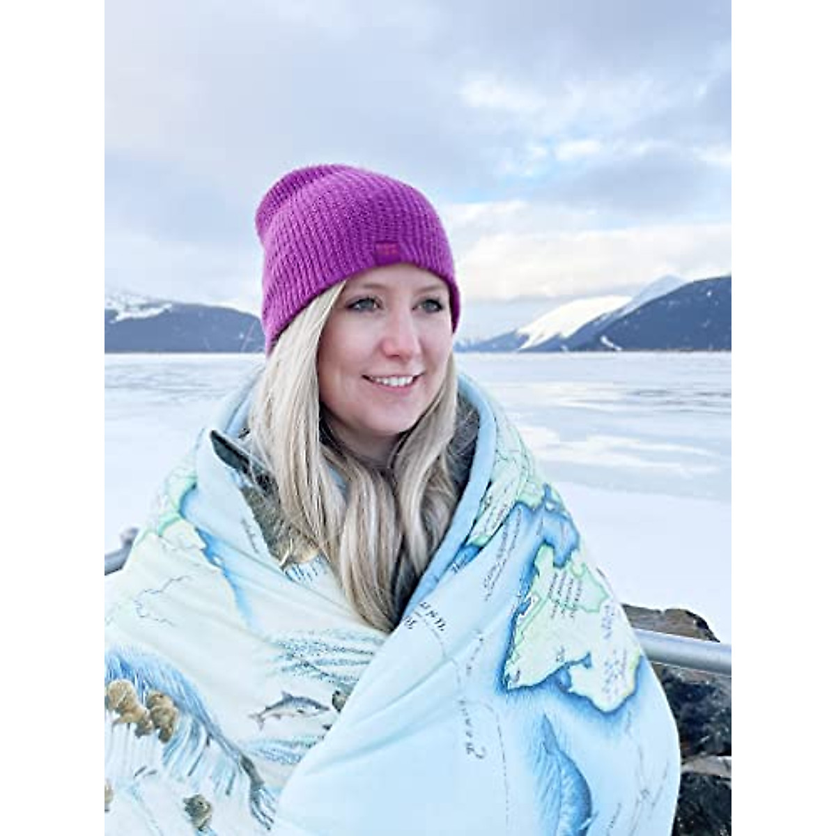 Alaska State Map Fleece Blanket - Hand-Drawn Original Art - Soft, Cozy, and Warm Throw Blanket for Couch - Unique Gift - 58"x 50"