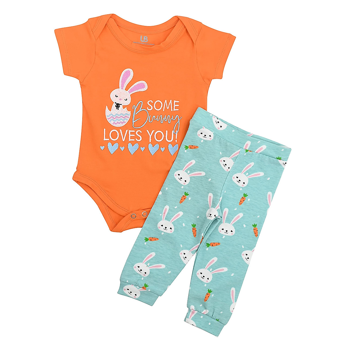 Unique Baby Unisex Some Bunny Loves You Easter Layette Set (6M, Orange)