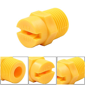 Zorveiio 5Pcs 1/2" NPT Male Thread Flat Fan Sprayer Tip 65 Degree Yellow Nozzle Sprayer Nozzle for Industrial Agricultural Equipment Irrigation Cooling