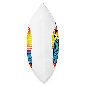 Malibu California Retro Beach Accessories Malibu California Retro Throwback Surf & Beach Souvenir Throw Pillow, 16x16, Multicolor