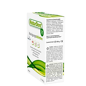 Denture Cleaner Tablet NaturDent Cleans Removes Dark Stains Plaque and Smells From Full Dentures, Partial Dentures Prosthesis and Orthodontic Braces Leaving Your Mouth Feeling Fresh and Clean (2 Pack)