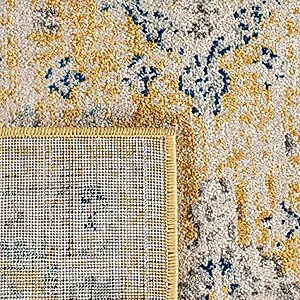 SAFAVIEH Evoke Collection Area Rug - 8' x 10', Gold & Ivory, Boho Oriental Design, Non-Shedding & Easy Care, Ideal for High Traffic Areas in Living Room, Bedroom (EVK224B)