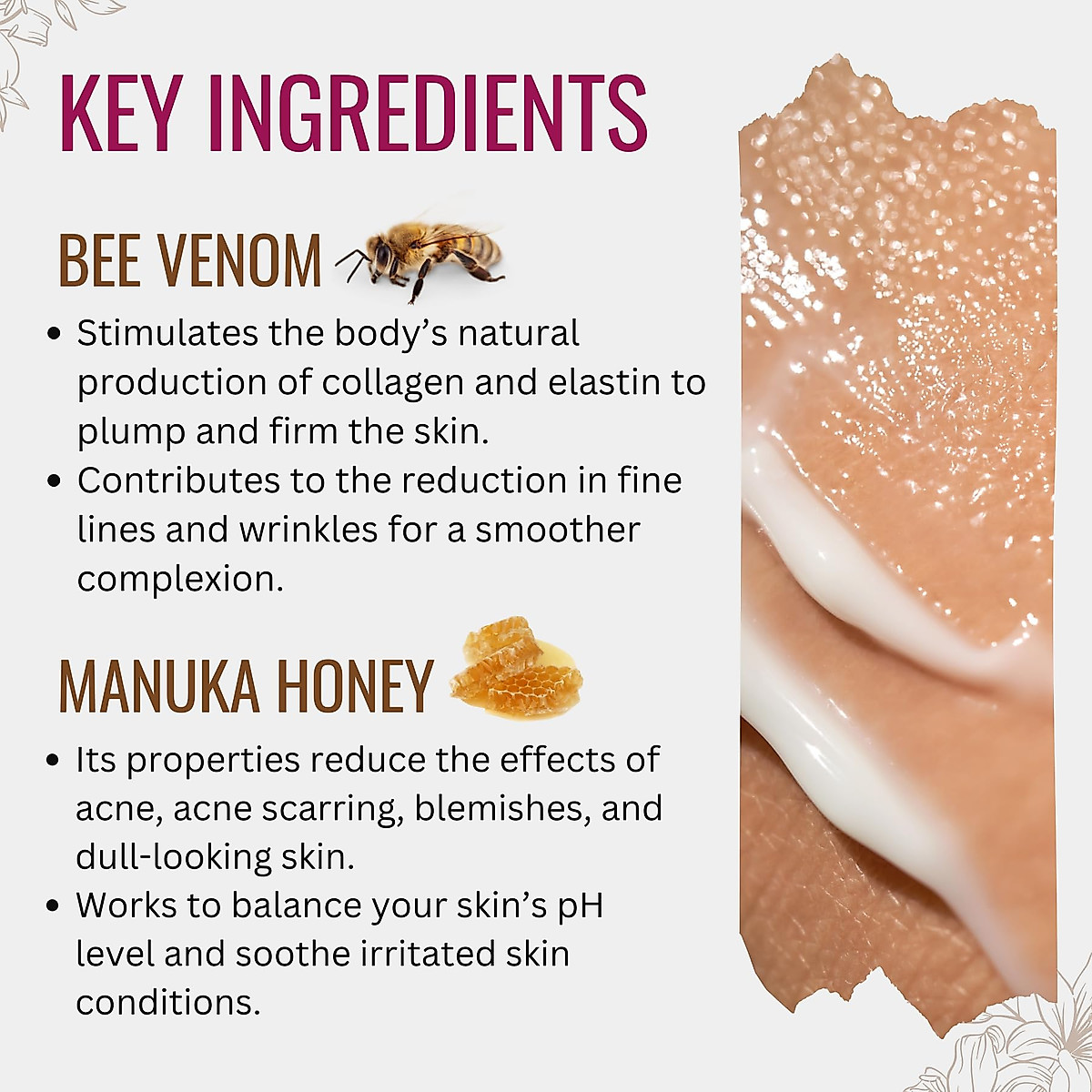 Natural Bee Venom Face Lift Treatment Cream with Active Manuka Honey, Shea, Cocoa Butter, and Jojoba – Nature’s Most Powerful Solution!