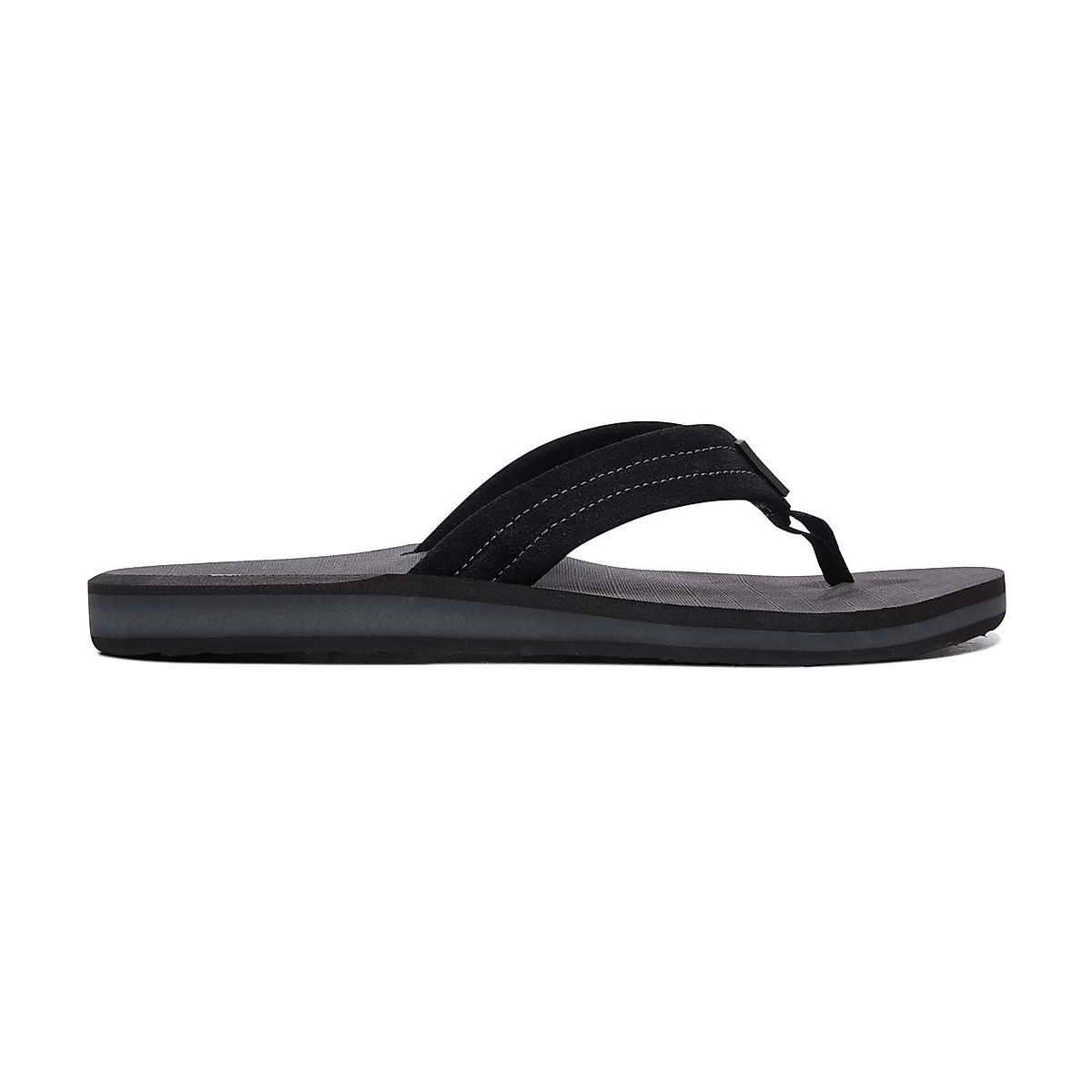 Quiksilver Men's Carver Suede 3 Point Flip Flop Athletic Sandal, Solid Black, 11 M US