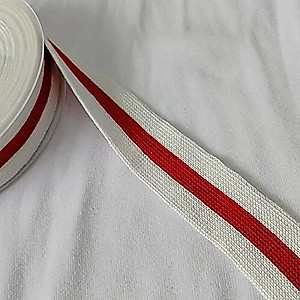 Thecookie Rib Knit Fabric Mercerized Cotton Webbing with Contrast Strip Rib Band for Garment Clothing Accessory DIY Colorful Sewing Accessories - Khaki Yellow bluel