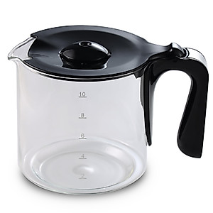 BESBARISTA Replacement 10-Cup Glass Carafe, Compatible with Smeg Coffee Maker DCF02 (Black)