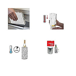 Vacu Vin Active Wine Cooler Silver, Set of 2