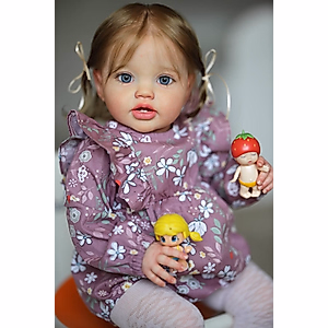 Angelbaby Soft Reborn Baby Dolls Realistic Reborn Toddler Girl 24 inches Lifelike Newborn Silicone Baby So Alive Doll Look Real Cute Beautiful Weighted Bebe Reborns Girl Life Size Detailed Kid Toys