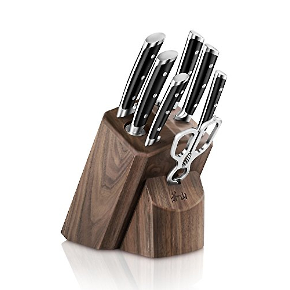 Cangshan TS Series 1020878 Swedish 14C28N Steel Forged 8-Piece Knife Block Set, Walnut