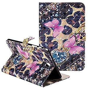 T350/P350 Case,Galaxy Tab A 8.0 2015 Case, [3D Pattern] UGOcase Slim Fit Protective PU Leather Folio Stand Wallet Smart Case with Auto Wake/Sleep for Galaxy Tab A 8 2015 Release, Pink Butterfly