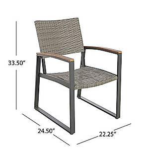 Christopher Knight Home Aubrey Outdoor Dining Chairs (Set of 2), Gray