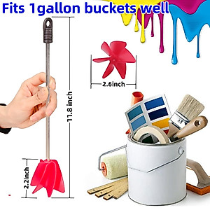 11.8 Inch Paint Stirrer for Drill, Drill Mixer Attachment, Epoxy Mixer, Paint Mixer for Drill, Helix Drill Paint Mixer for Most Drills, Resin Mixer, Mixing Concrete Resin Paint (1)