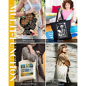 AUSVKAI Canvas Tote Bag Aesthetic for Women, Cute Bible Reusable Cloth Cotton Bags for College Shopping Beach Grocery Trendy Gifts