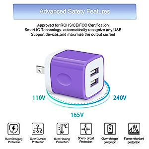 USB C Wall Charger Fast for Samsung Galaxy S23 S23 Ultra S23+ S22 S21+ S21 FE/Plus/Ultra S20 5G Note 22/20 Ultra/20 S10e A52 A72 A51 A71 A14 A11 A20,2.1A Dual Charging Block Cube 6ft USB Type C Cable