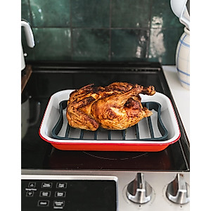 The Silicone Kitchen Silicone Roasting Rack Pan, Dishwasher Safe, BPA Free, Non-Toxic, 7 in by 10.75 in, Navy, 2 Pack