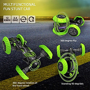 PP PICADOR RC Stunt Car for Kids, 360°Flips Double Sided Durable RC Crawler Toy Gift, 2.4 GHZ Remote Control with USB Cable and Battery