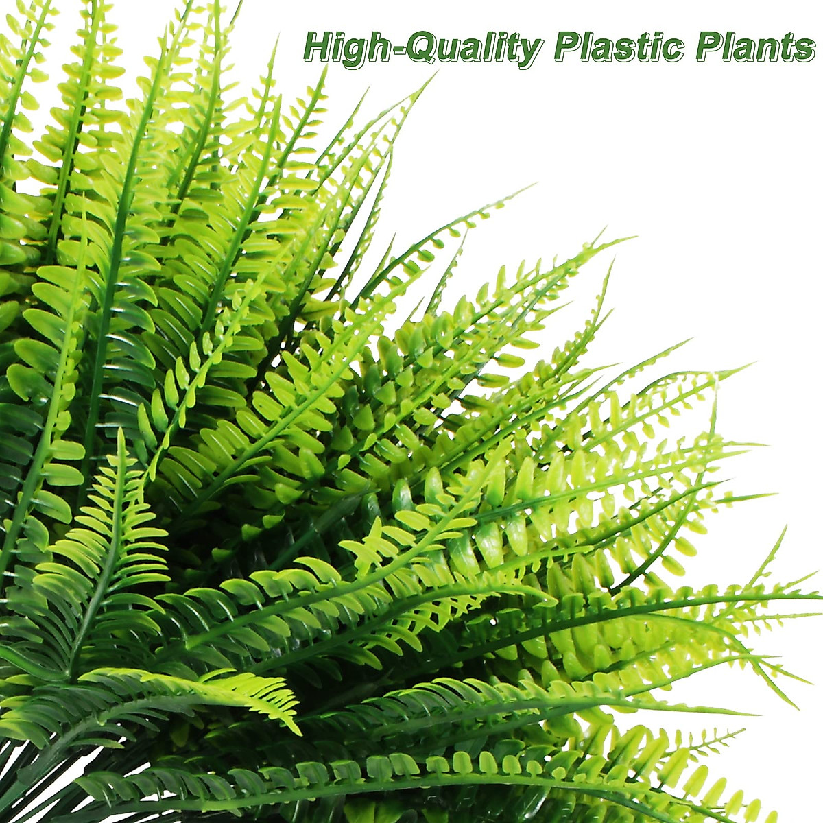 ZeKonan 24 Bunches Outdoor Plants Artificial Flower Plants UV-Proof Shrub Plants Plastic Green Plants for Indoor and Outdoor Gardens porches Windows and Other Decorations（White）